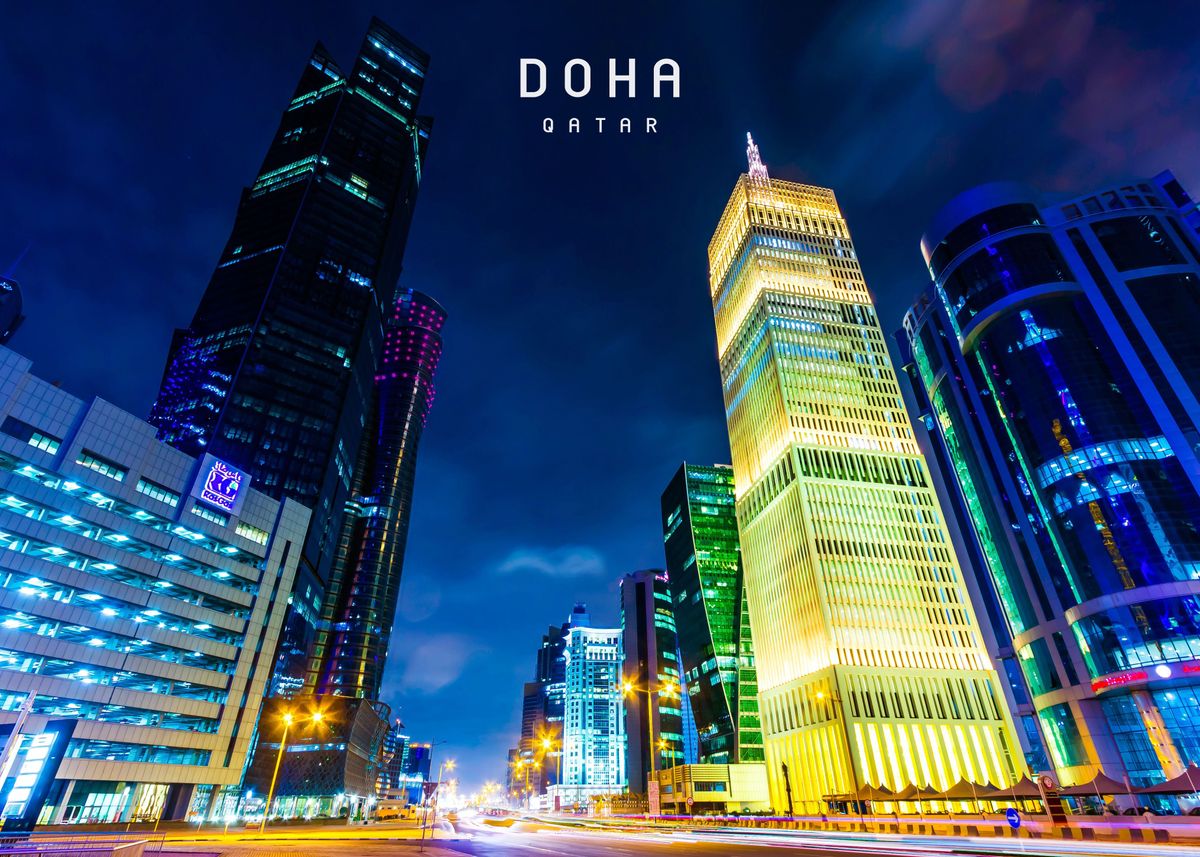 'Doha ' Poster, picture, metal print, paint by Travel Addict | Displate