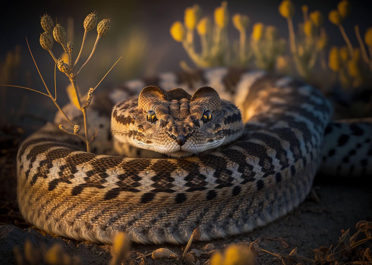 'Rattlesnake coil' Poster, picture, metal print, paint by Sam Brady ...