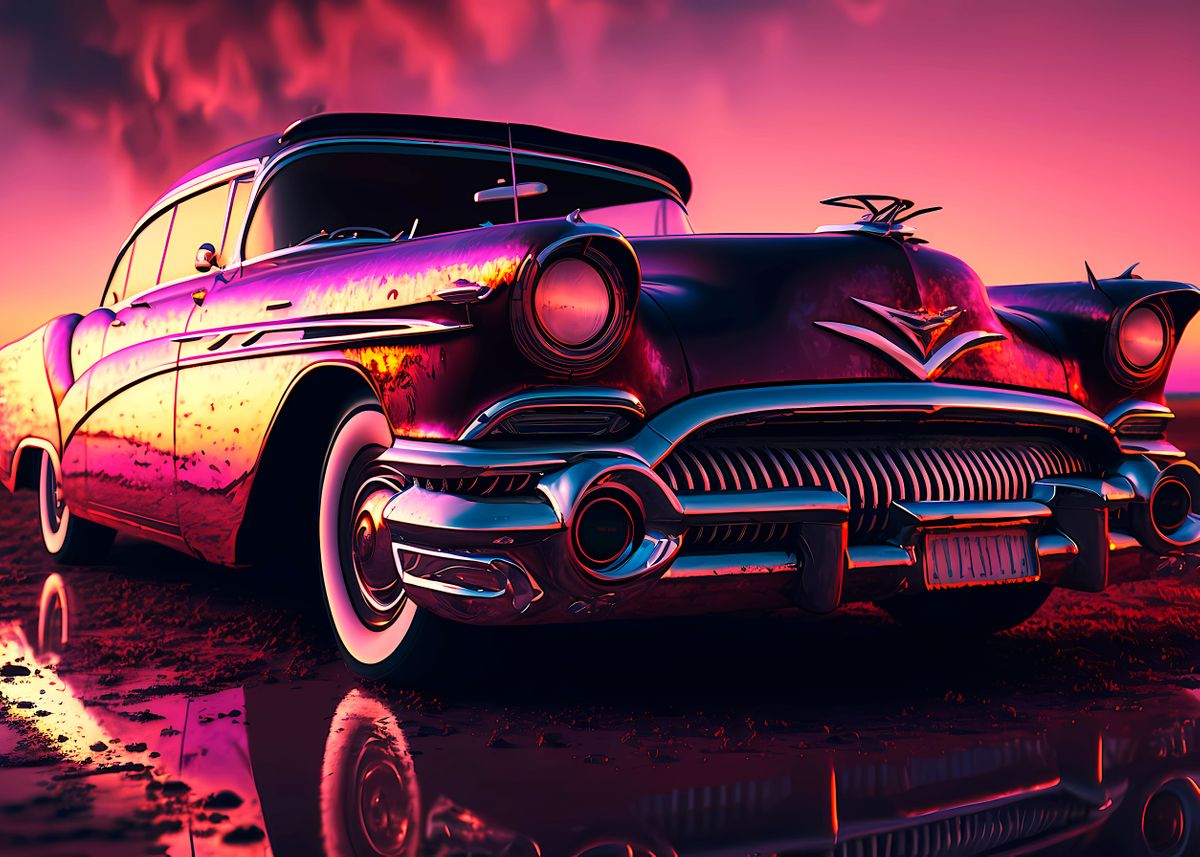 'Vintage Car' Poster, picture, metal print, paint by Artexio | Displate