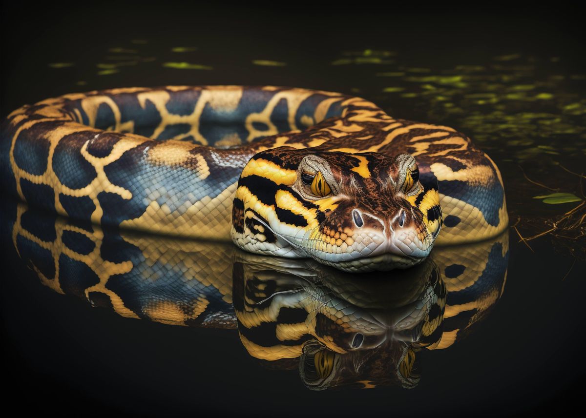 'Anaconda Eyes' Poster, picture, metal print, paint by Sam Brady | Displate