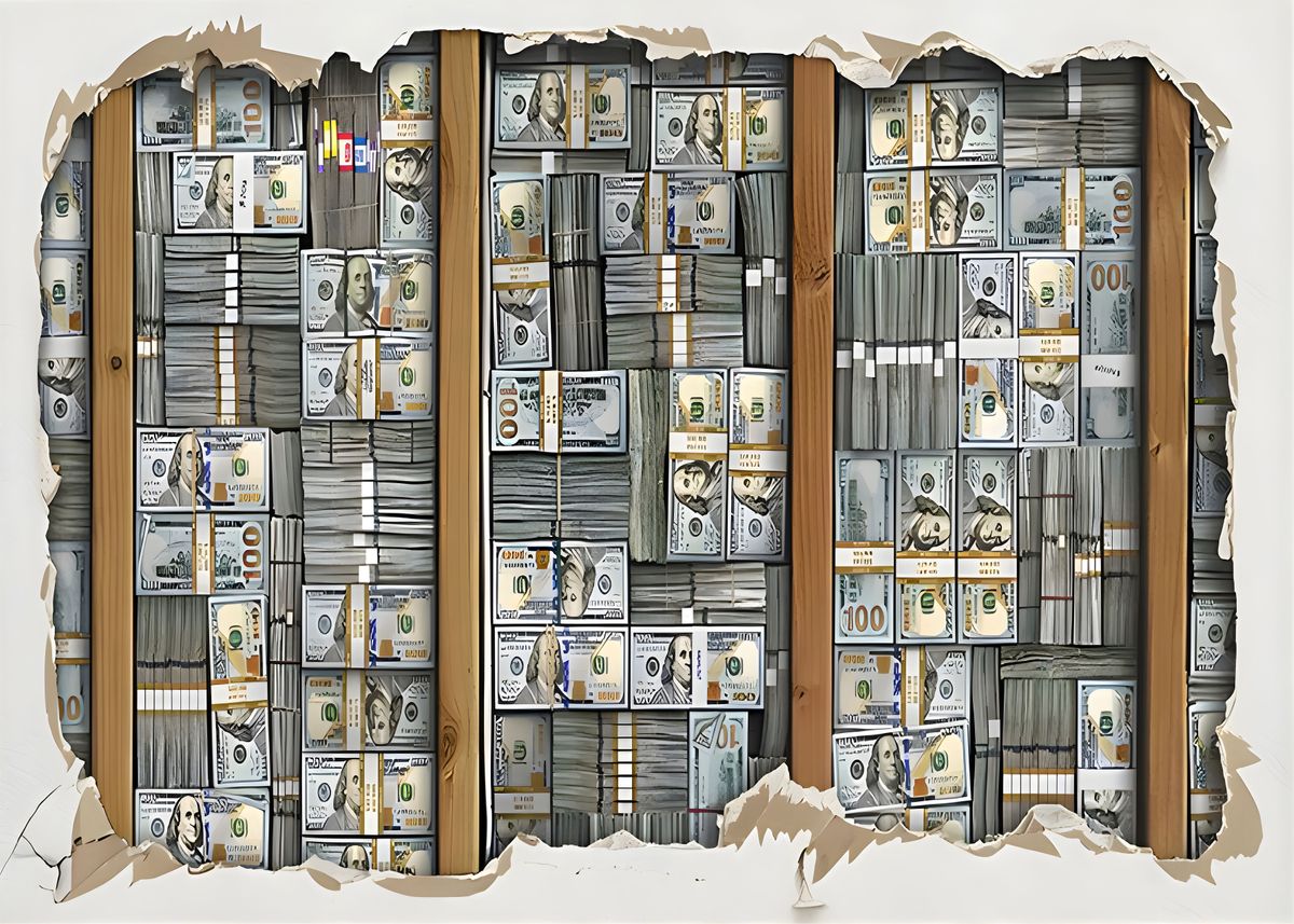 'Money Wall' Poster, picture, metal print, paint by Conceptual ...