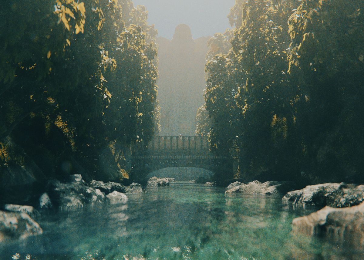 'Old Bridge Scene 1' Poster, picture, metal print, paint by Irawan ...