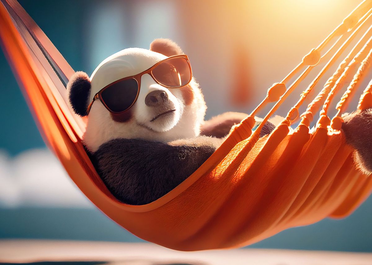 'Panda chilling' Poster, picture, metal print, paint by Queensy Collin ...