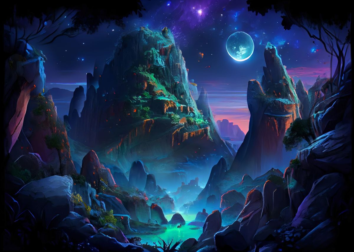 'Alien Planet' Poster, picture, metal print, paint by Zdenek Moravek ...