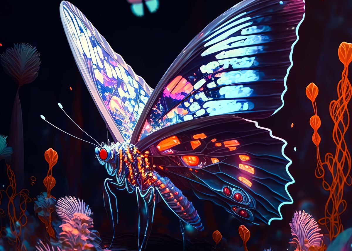 'Tropics Of Blue Butterfly' Poster, picture, metal print, paint by Soul ...