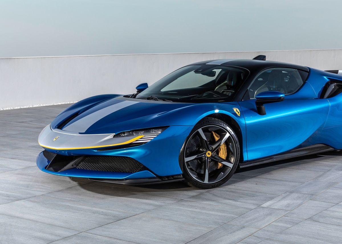 'Ferrari sf90 ' Poster, picture, metal print, paint by El Object | Displate