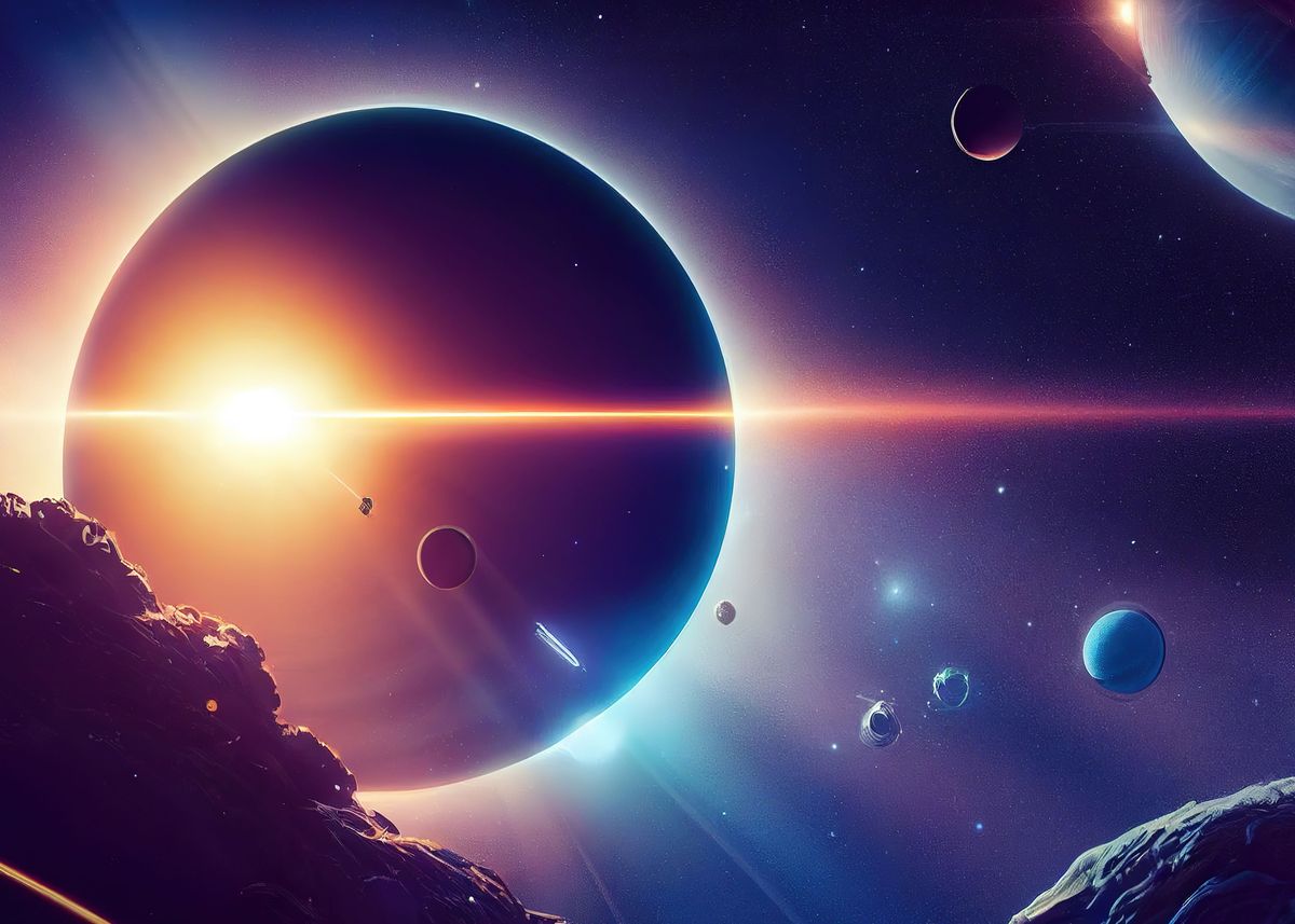 'planets view' Poster, picture, metal print, paint by HildaWarren ...