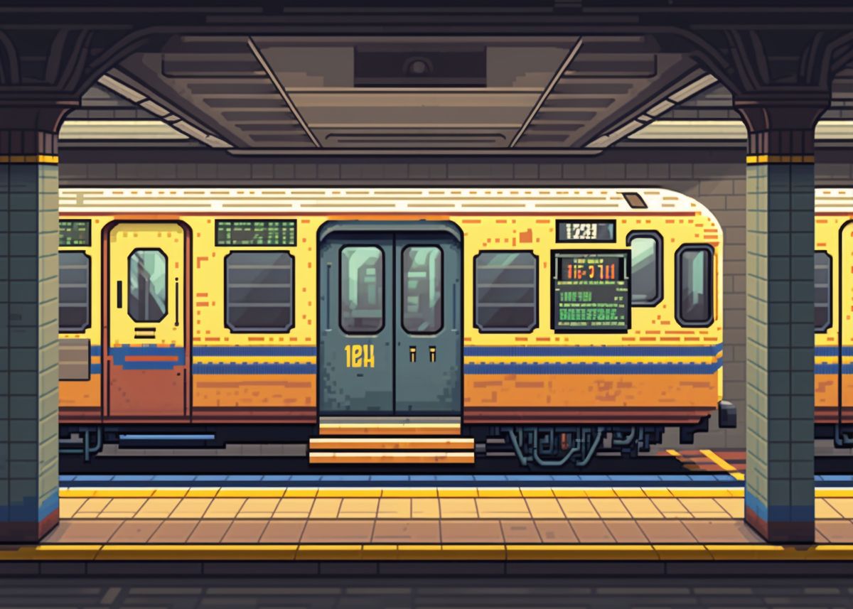 '16bit Metro New York 01' Poster, picture, metal print, paint by ...