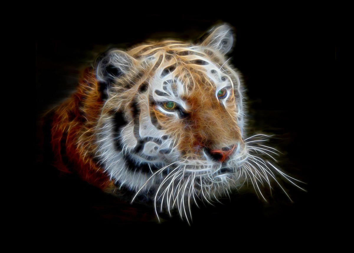 'Electric Tiger' Poster, picture, metal print, paint by Bruce Stanfield ...