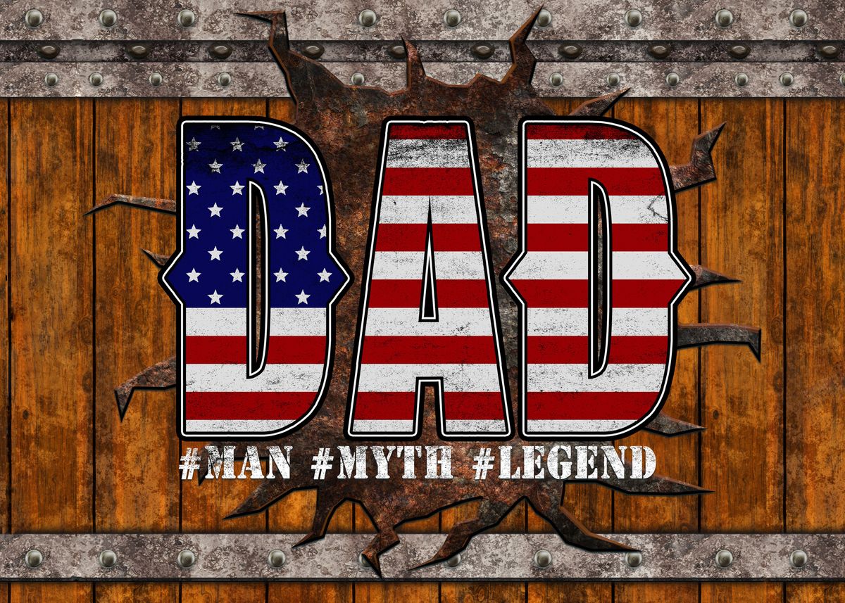 'Dad Man Myth Legend Kegger' Poster by Chase Buckler | Displate