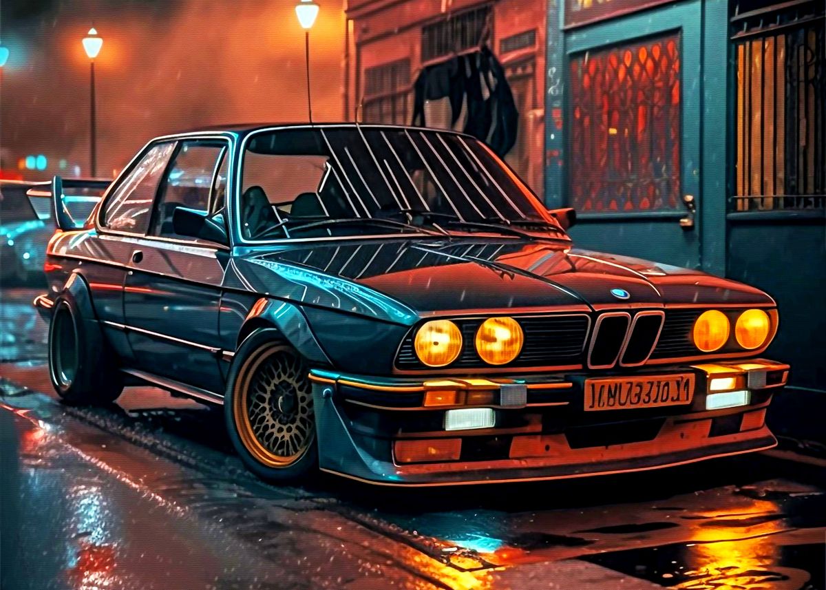 'Retro Car' Poster, picture, metal print, paint by Alaye Parton | Displate