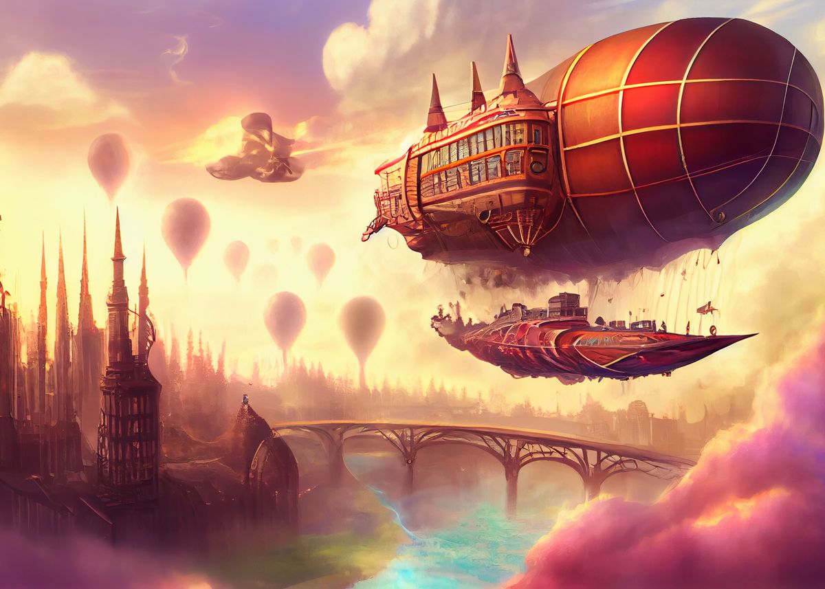 'The Blimp' Poster, picture, metal print, paint by Polymath Prints ...