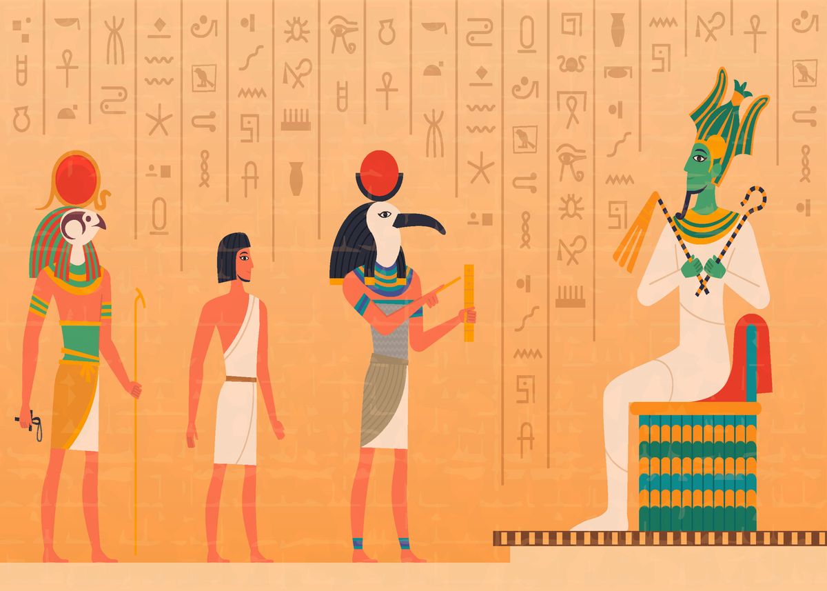 'Egyptian Mural' Poster, picture, metal print, paint by Fateh Lahlah ...