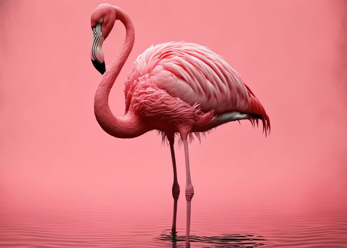 'pink flamingo ' Poster, picture, metal print, paint by Daniaal ...