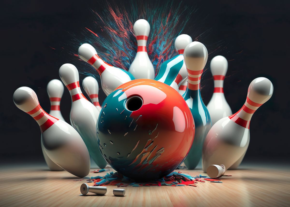 'Bowling Strike Artwork' Poster, picture, metal print, paint by ...
