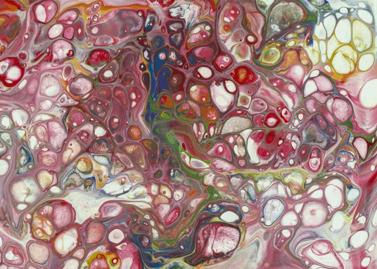 'Rainbow Cells' Poster, picture, metal print, paint by Jennifer Harris ...