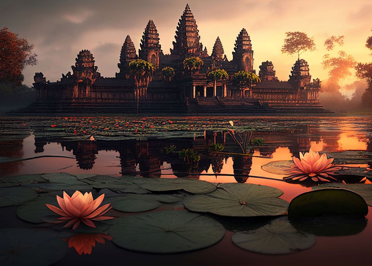 'angkor wat' Poster by Kitty Bern | Displate