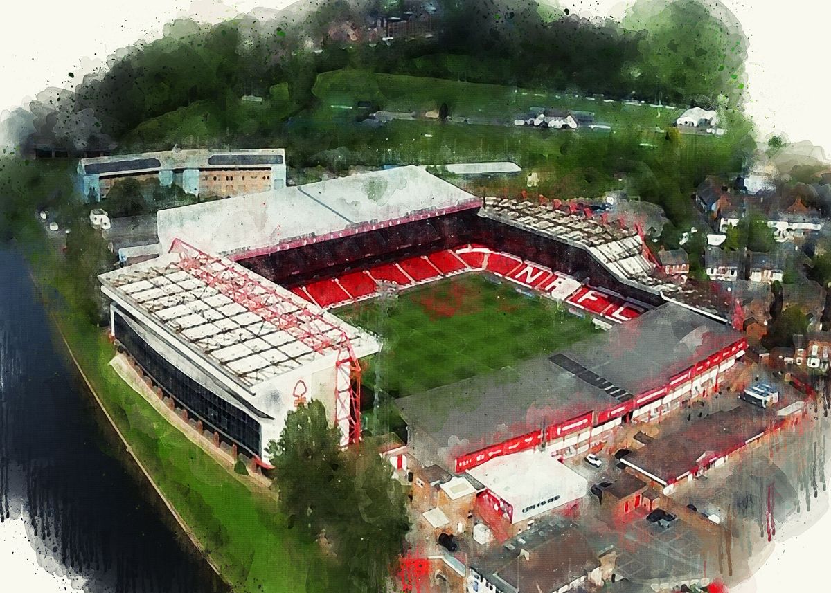 'The City Ground' Poster, picture, metal print, paint by Katty | Displate