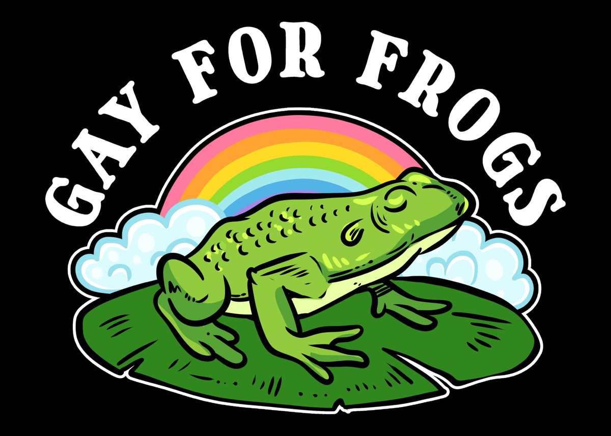 'Gay For Frogs Lesbian Gift' Poster, picture, metal print, paint by ...