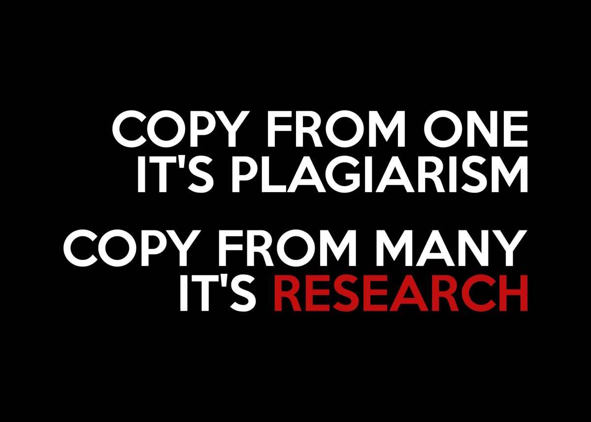 'Plagiarism and Research' Poster, picture, metal print, paint by Ba Ab ...