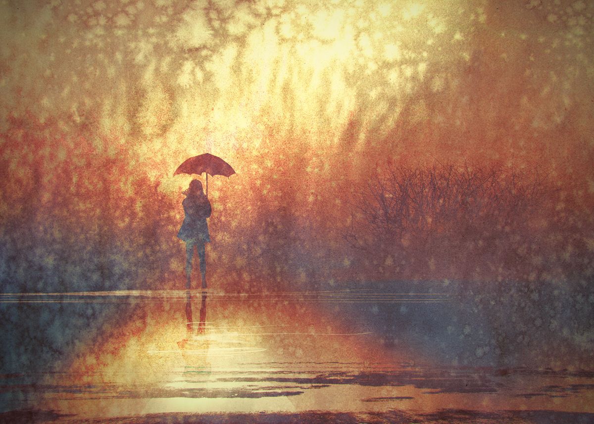 'lonely woman ' Poster by Color Art | Displate