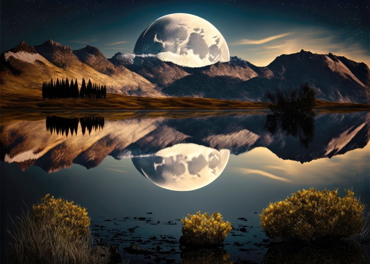 'Moon' Poster, picture, metal print, paint by Dais adamDai | Displate