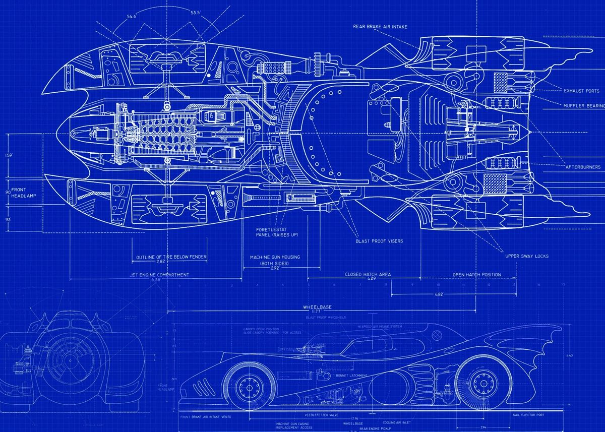 'bat batmobile' Poster, picture, metal print, paint by ALPHA Nolan ...