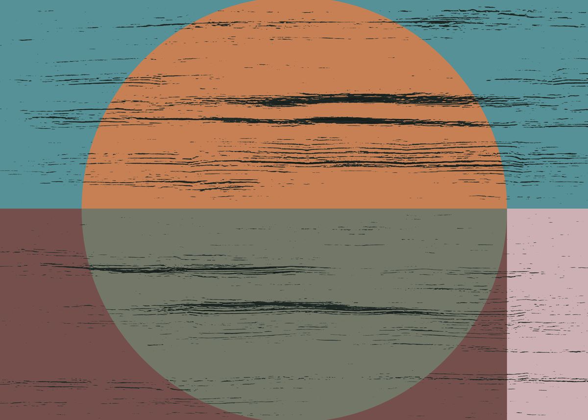 'Orange And Green Circle' Poster by Esskay Designs | Displate