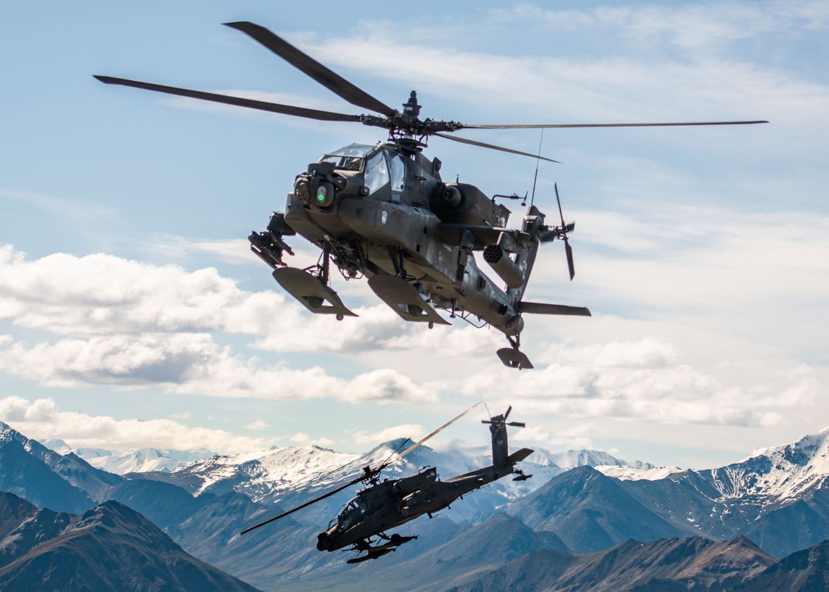 'AH64 Apache' Poster, picture, metal print, paint by Conceptual ...