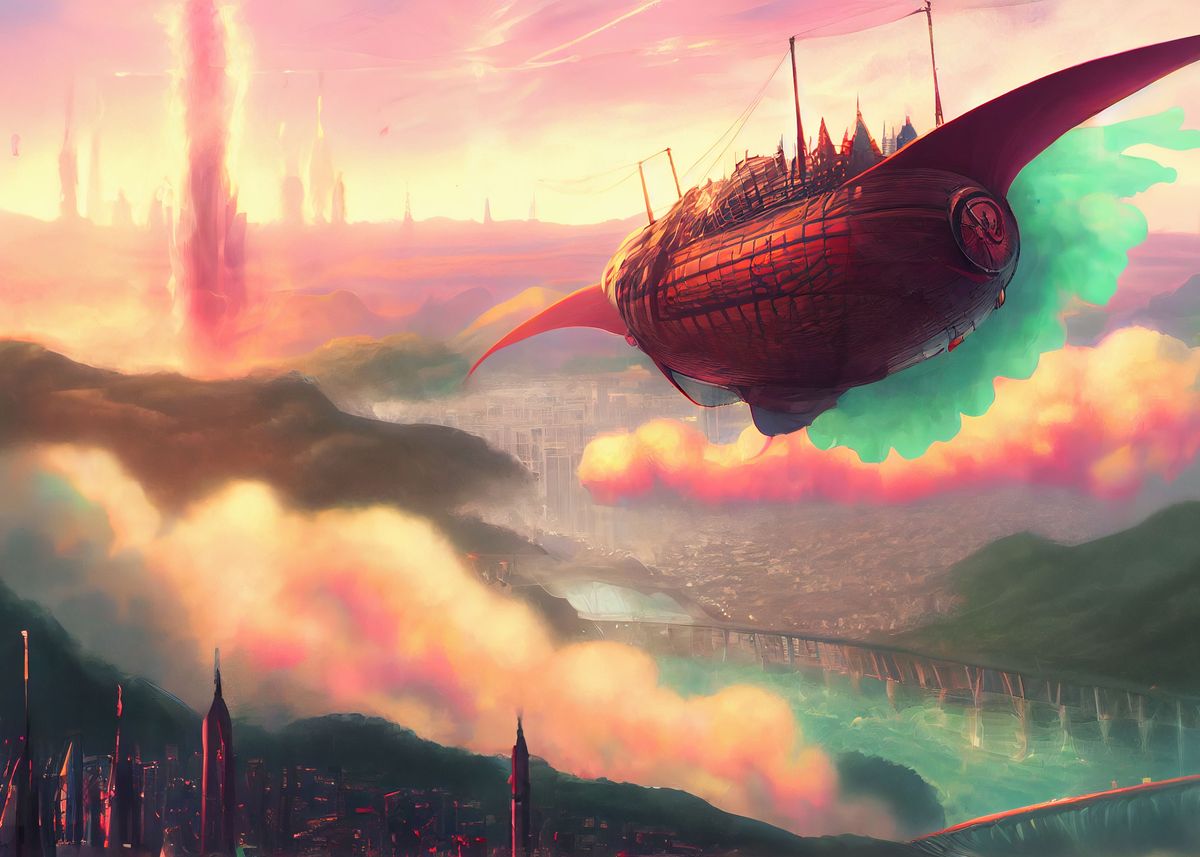 'Flying Machine' Poster by Polymath Prints | Displate