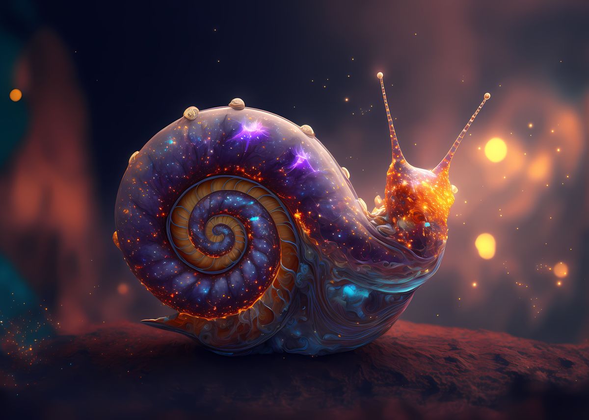 'Spirit Animal Snail' Poster, picture, metal print, paint by Jiri ...