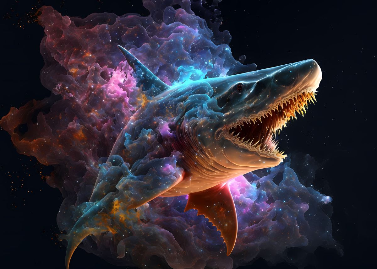 'Spirit Animal Shark' Poster, picture, metal print, paint by Jiri ...