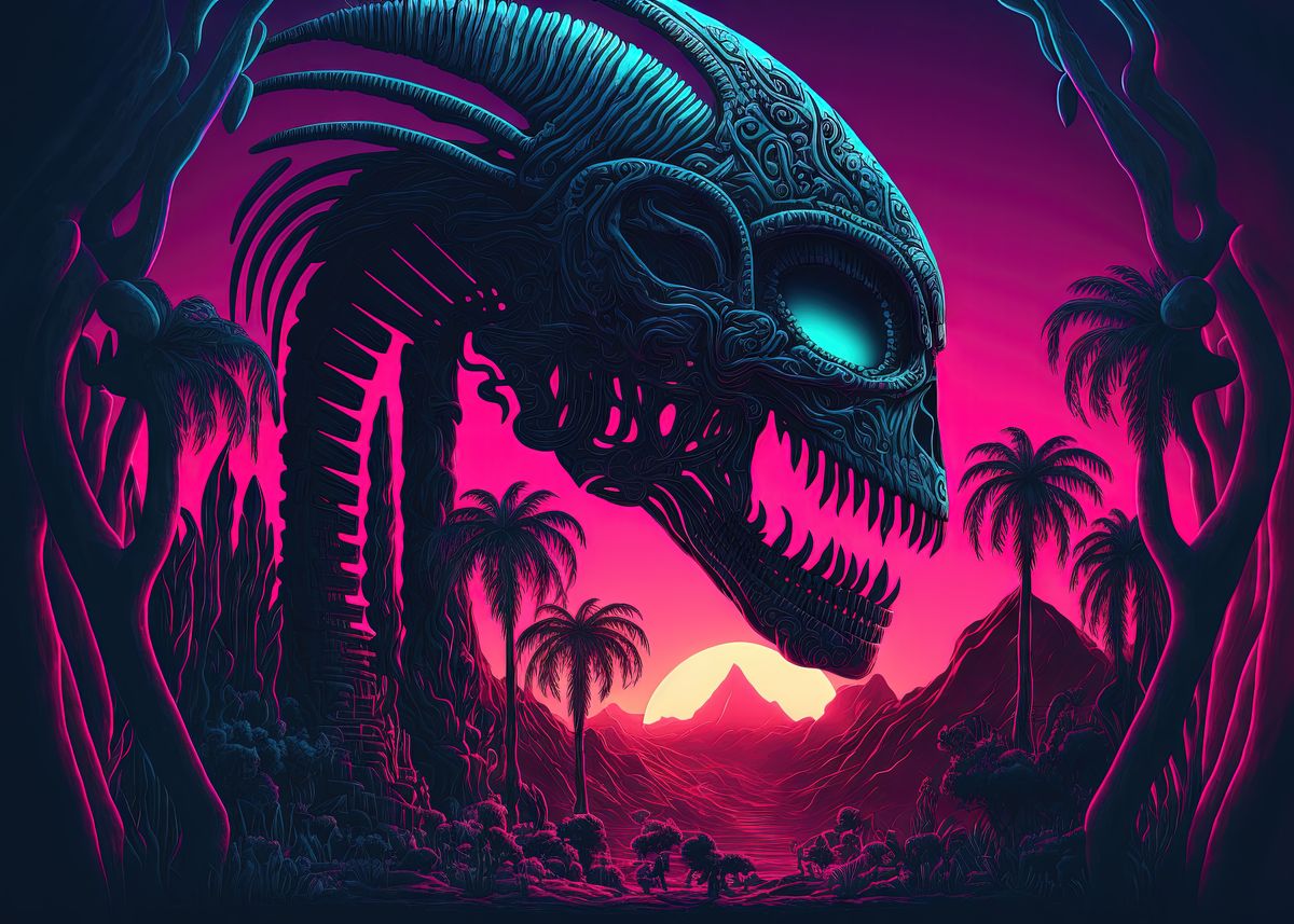 'Retro Futuristic Nightmare' Poster, picture, metal print, paint by ...