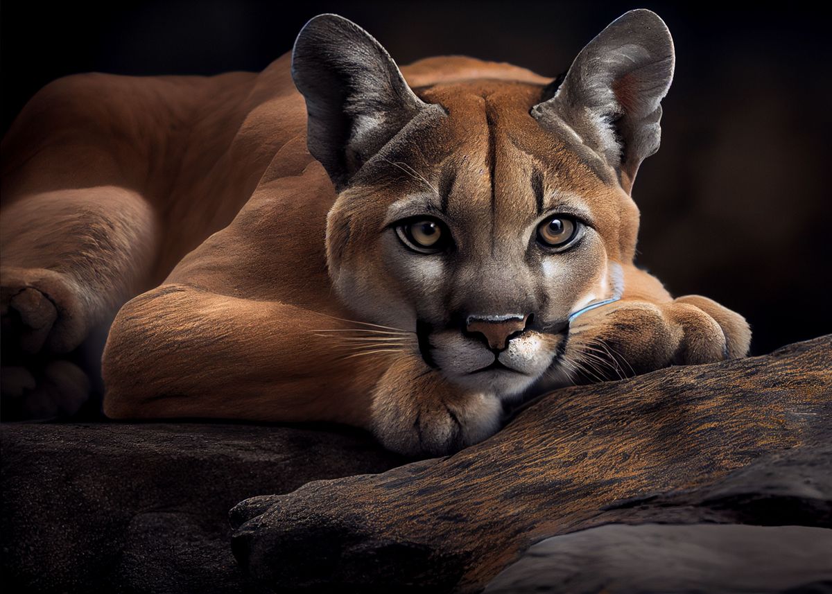 'puma' Poster, picture, metal print, paint by RichterDesigns | Displate