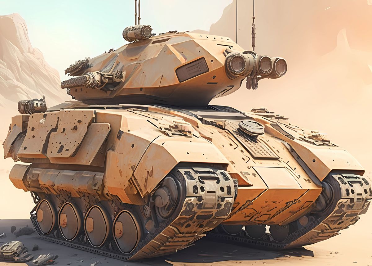 'New tank concept' Poster, picture, metal print, paint by Oleksandr ...