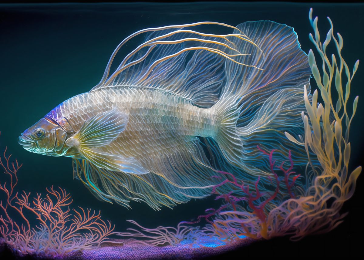 'Fish 1' Poster, picture, metal print, paint by PictureArtFantasy ...