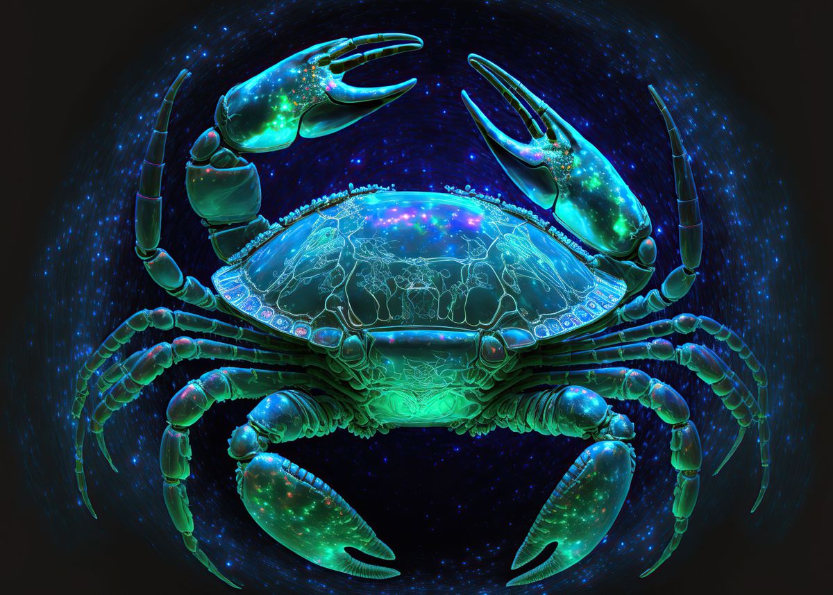 'Crab neon' Poster by Ahmet Thorpe | Displate