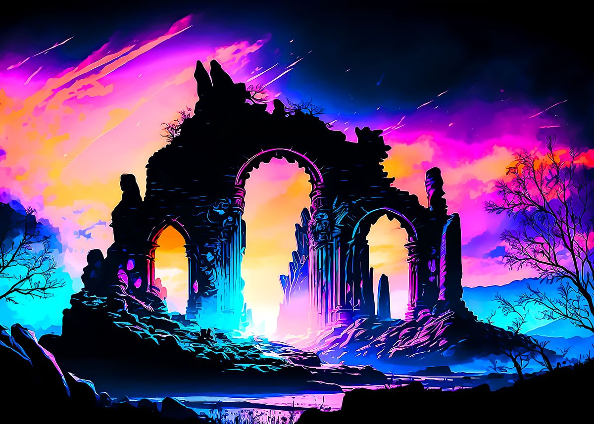 'Fantasy Landscape' Poster, picture, metal print, paint by Tine Calea ...