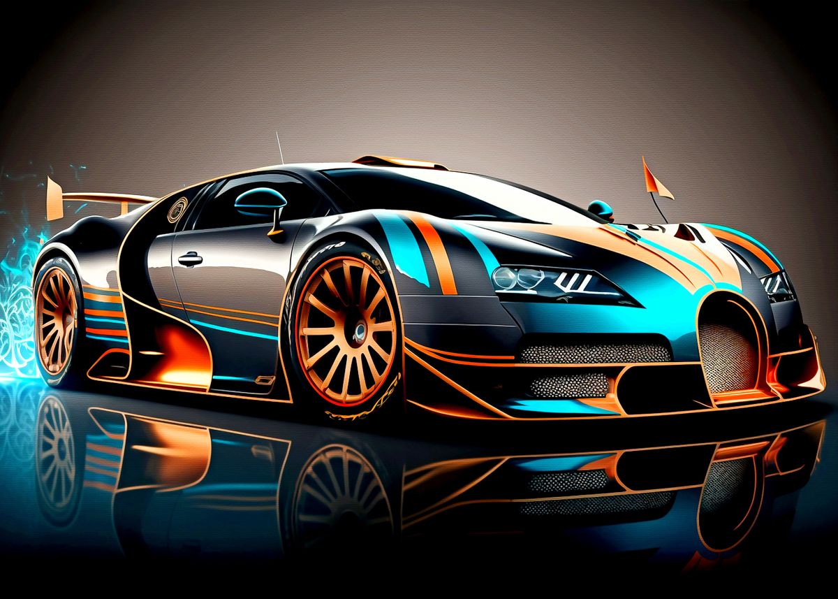 'Super Car' Poster, picture, metal print, paint by huy bui | Displate