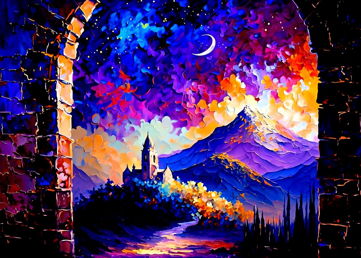 'Colorful Landscape' Poster, picture, metal print, paint by Romos Xavi ...