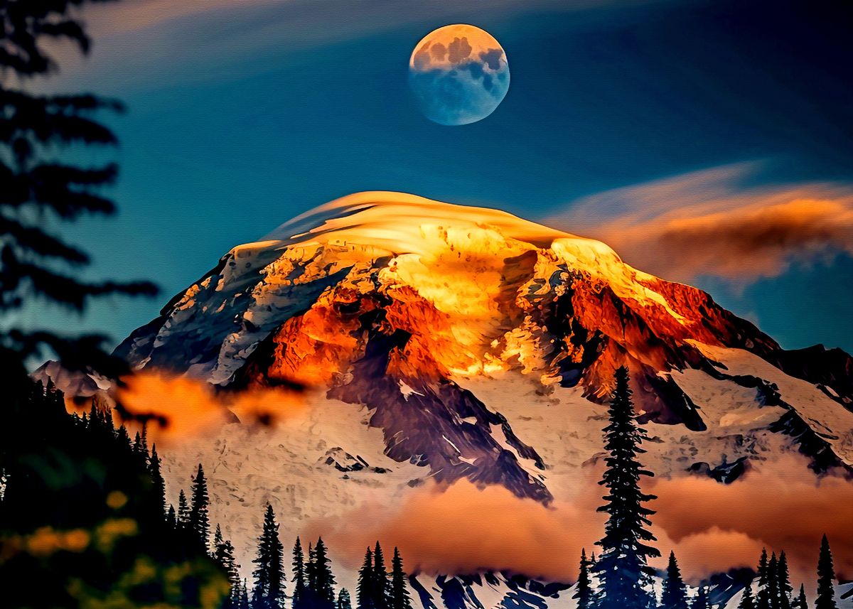 'Mountain Landscape' Poster by hoan tran | Displate