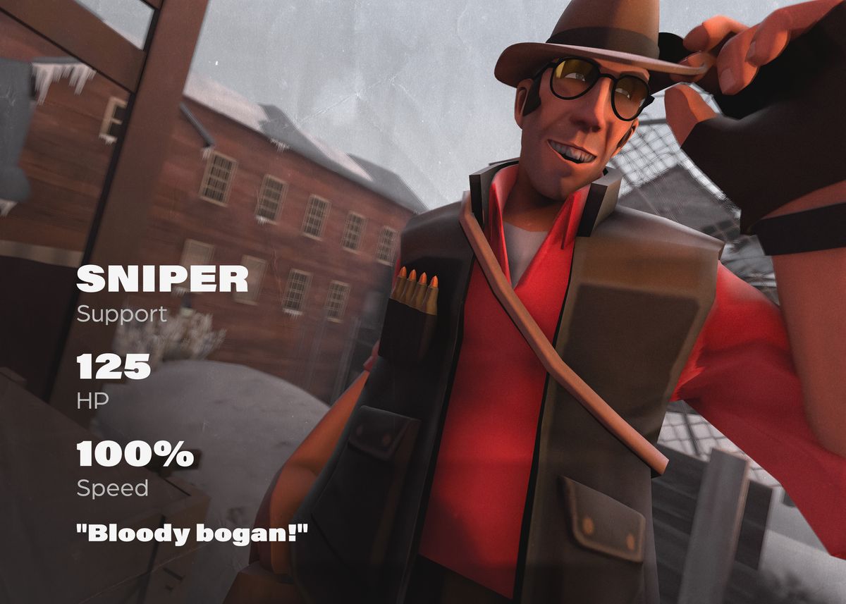 'Sniper' Poster, picture, metal print, paint by Team Fortress 2 | Displate