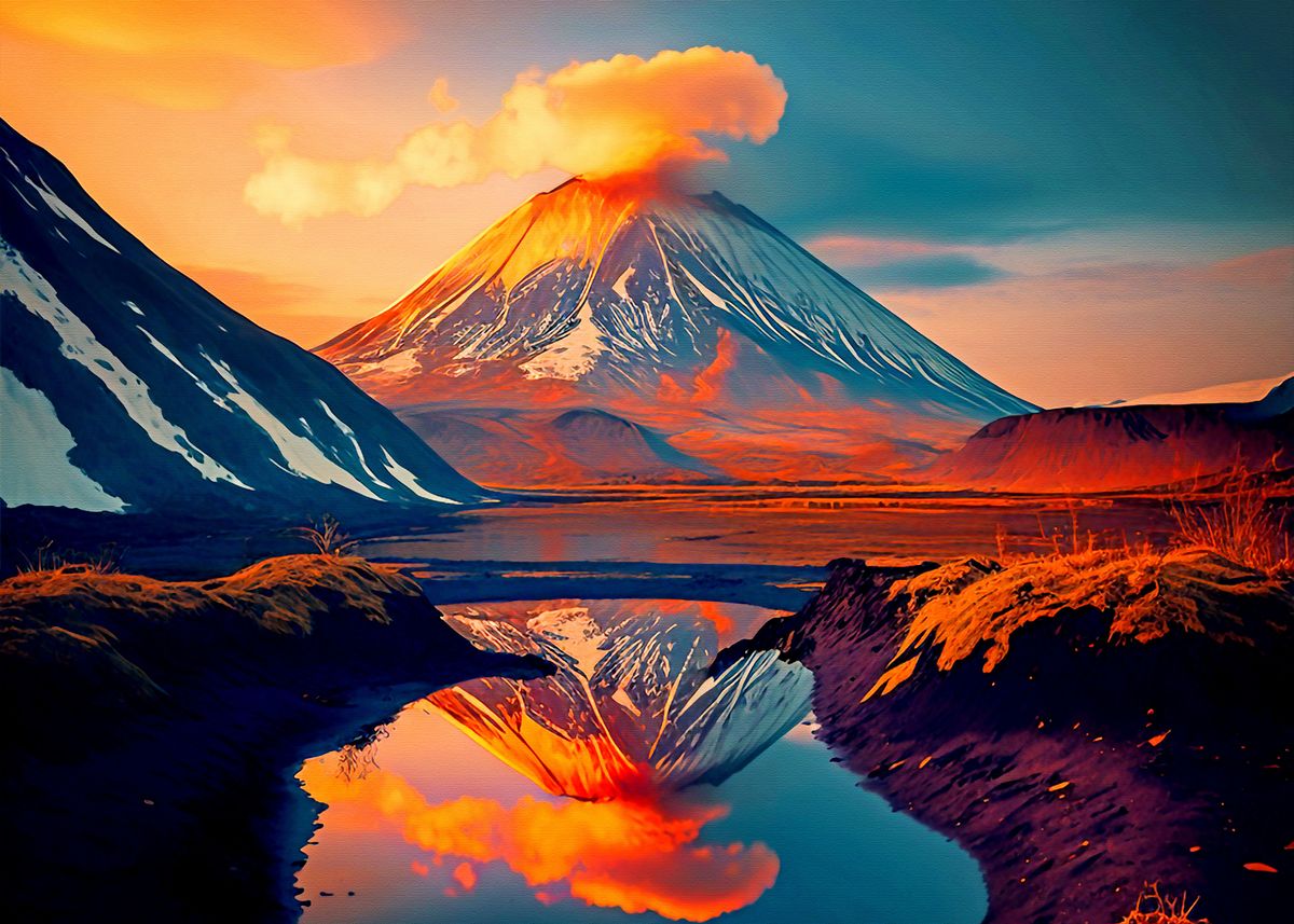 'Mountain Landscape' Poster by hoan tran | Displate