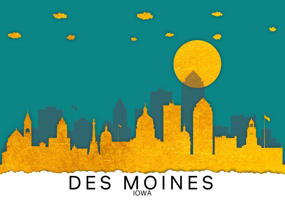 'Des moines iowa' Poster, picture, metal print, paint by Dalton Joyce ...