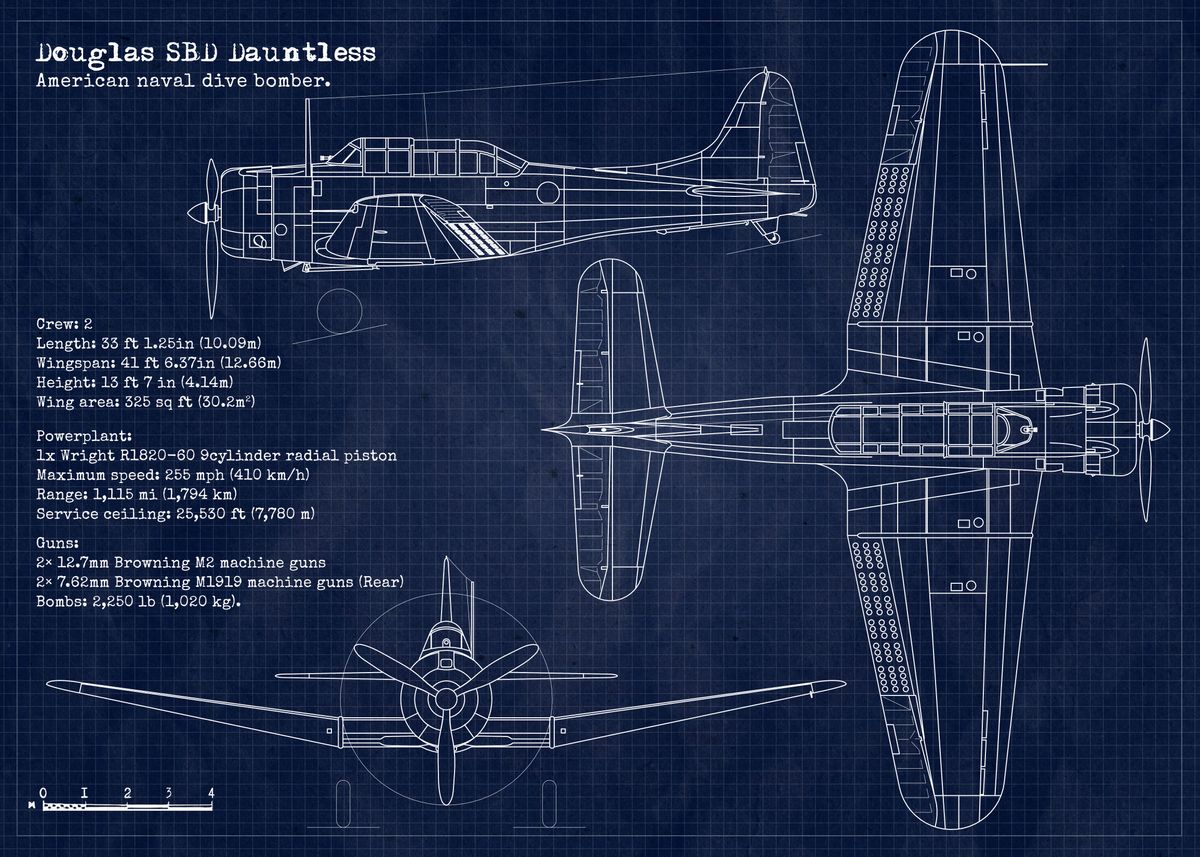 'Dauntless Blueprint' Poster, picture, metal print, paint by AirCraft ...