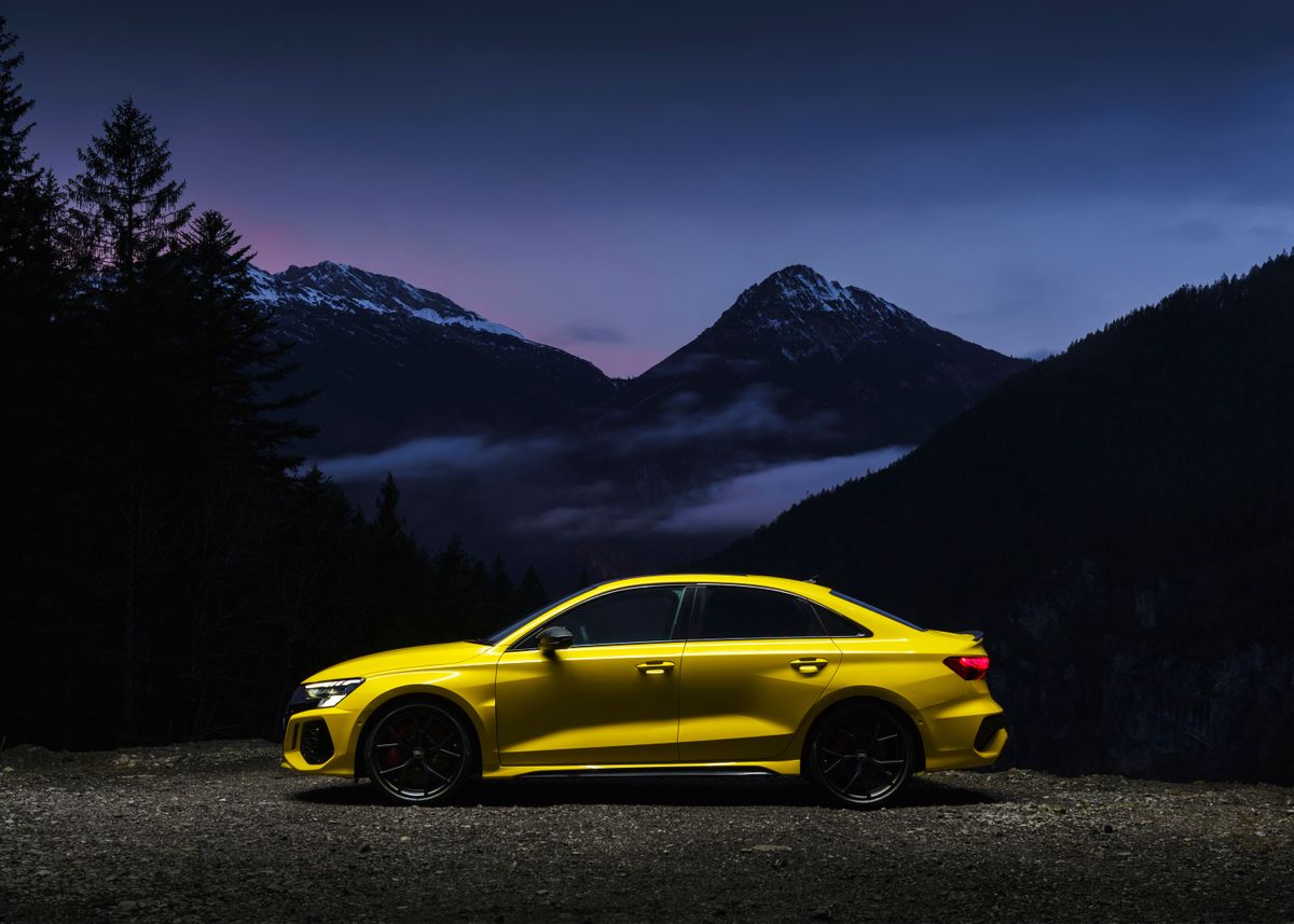 'Audi RS3 Sedan' Poster, picture, metal print, paint by Va Mitha | Displate