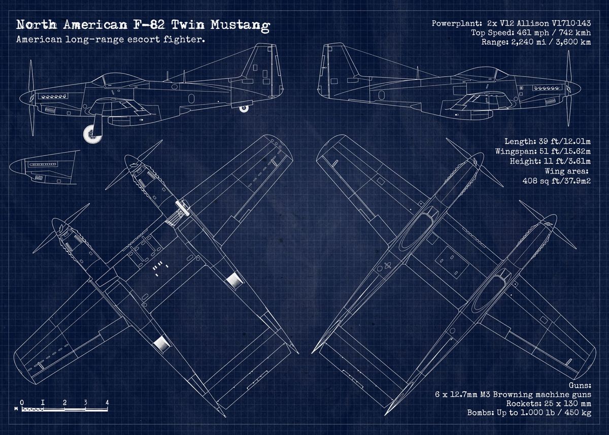 'F82 Twing Mustang' Poster, picture, metal print, paint by AirCraft ...