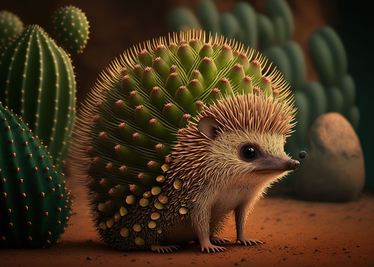 'cactus hedgehog' Poster by AlycePreston | Displate