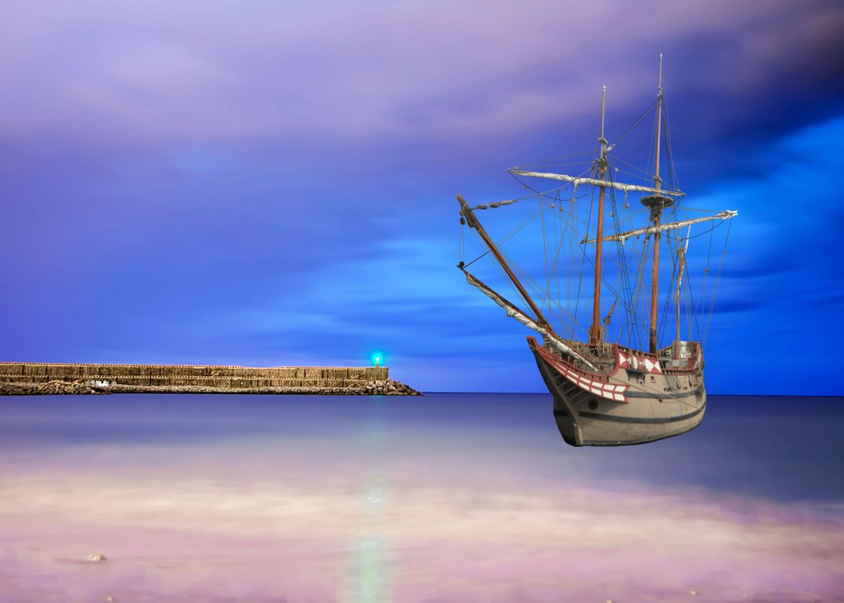 'Fantasy Sailboat 06' Poster, picture, metal print, paint by ...