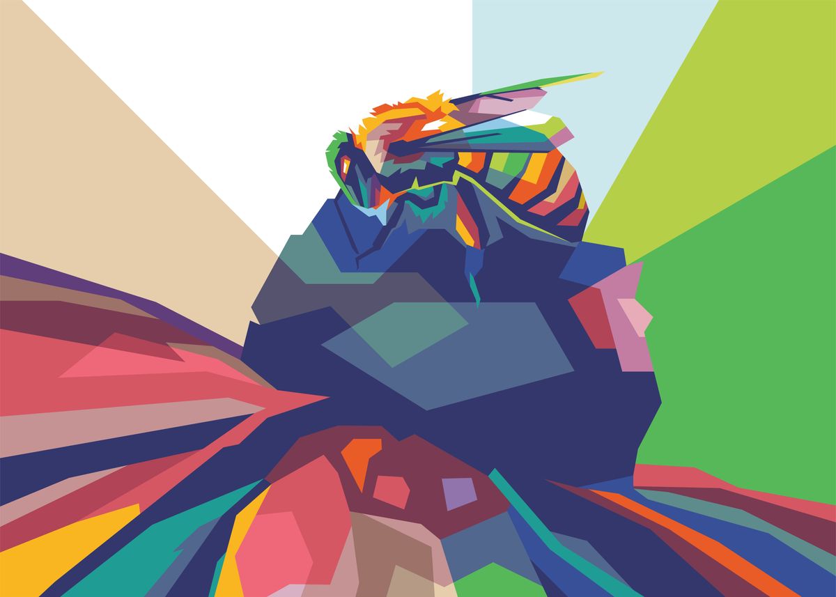 'Honey bee Beautifull Art' Poster, picture, metal print, paint by Rizky ...